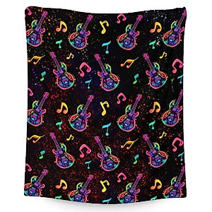 Guitar Blankets for Kids - Lightweight Soft Colorful Throw Blanket - 30" x 40" Inches Lap Size Blanket for Chair & Office - Aesthetic Small Blanket Throws Gift