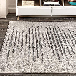 JONATHAN Y MOH205A-3 Aya Berber Stripe Geometric Indoor Farmhouse Area-Rug Bohemian Minimalistic Striped Easy-Cleaning Bedroom Kitchen Living Room Non Shedding, 3 X 5, Cream,Gray