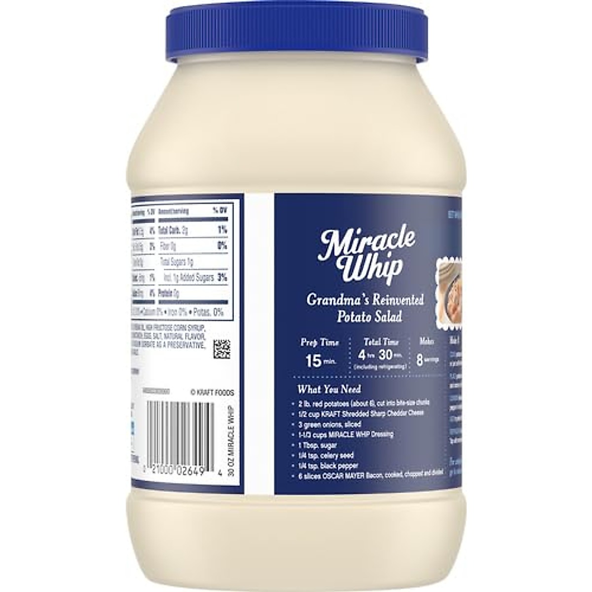 Miracle Whip Dressing, for a Keto and Low Carb Lifestyle, (30 fl oz Jar)