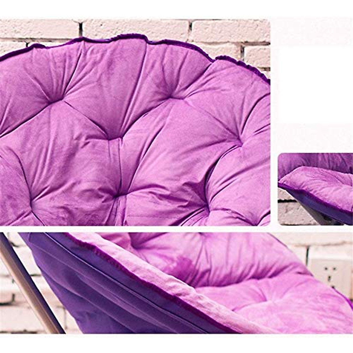 XZGDEN Lightweight Moon Chair/Lounger Chair/Lunch Break fold Chair/backrest Chair/Sun Chair Single (Color : Khaki)