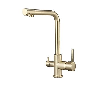 Brass Kitchen Filter Faucet 3-in-1 Sink Faucet Drinking Faucet Hot and Cold Faucet Purifier Sink Faucet (Color : A1023GN, Size : G1/2)