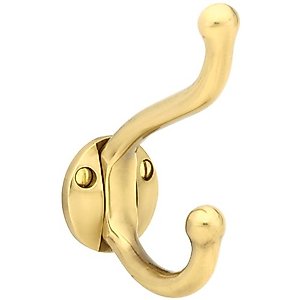 Emtek 2606US14 Emtek 2606 American Heritage Designer Brass Double Robe Hook