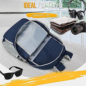 ZOMAKE Lightweight Packable Backpack 35L - Light Foldable Backpacks Water Resistant Collapsible Hiking Backpack - Compact Folding Day Pack for Travel Camping(Navy Blue)