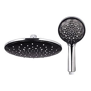 ZLXDP Shower Head Black Waterfall Bath Ceiling Top High Pressure Micro Bubble Hydromassage for Bathroom Accessory