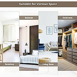 OBIOZZ Bedroom Floor Standing Mirror Door Wall Mounted Mirror Full Length Hanging Mirror Bedroom Bathroom Coffee, Perfect for Your Bedroom, Cloakroom, Entry