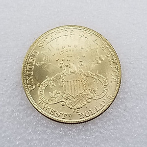 Kocreat Copy 1889-CC Flowing Hair Silver Dollar Liberty Morgan Gold Coin Twenty Dollars-Replica USA Souvenir Coin Collection
