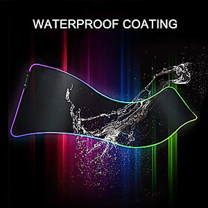 Personalized RGB LED Gaming Mouse Pad Make Your Own Customized Large Gaming Mousepad Custom Mouse Mat for Office Dorm Personalised Gifts Presents for Gaming Lovers, 31.5x11.8in