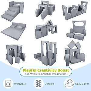 11pcs Kids Couch, Premium Toddler Couch for Child Teens, Play Couch for Bedroom Playroom Toy Living Room, Prefect Gift for Creative Girls and Boys