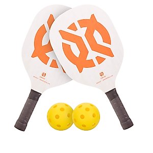 Onix Recruit Pickleball Starter Set Includes 2 Paddles and 2 Pickleballs For All Ages and Skill Levels to Learn to Play, White, 3.00 x 8.00 x 16.00"
