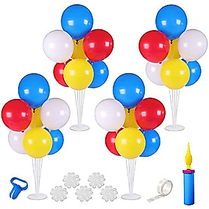Pondpm Balloon Table Stand Kit,4 Sets of Reusable Clear Balloon Centerpiece Stand Desktop Holders, Balloon Stand Kit for Birthdays Weddings Festival Anniversaries Kid's Party Decorations