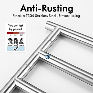 KES Towel Racks for Bathroom, 40-Inch Swivel Arms Standing 3 Bath Towel Racks with Weighted Marble Base, SUS304 Stainless Steel Brushed Finish, BTH219-2