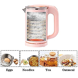 Eglaf 0.5L Small Electric Kettle - Portable Mini Stainless Steel Travel Kettle - Water Touch Inner Surface without Plastic & Cool Touch Outer Surface (Pink)