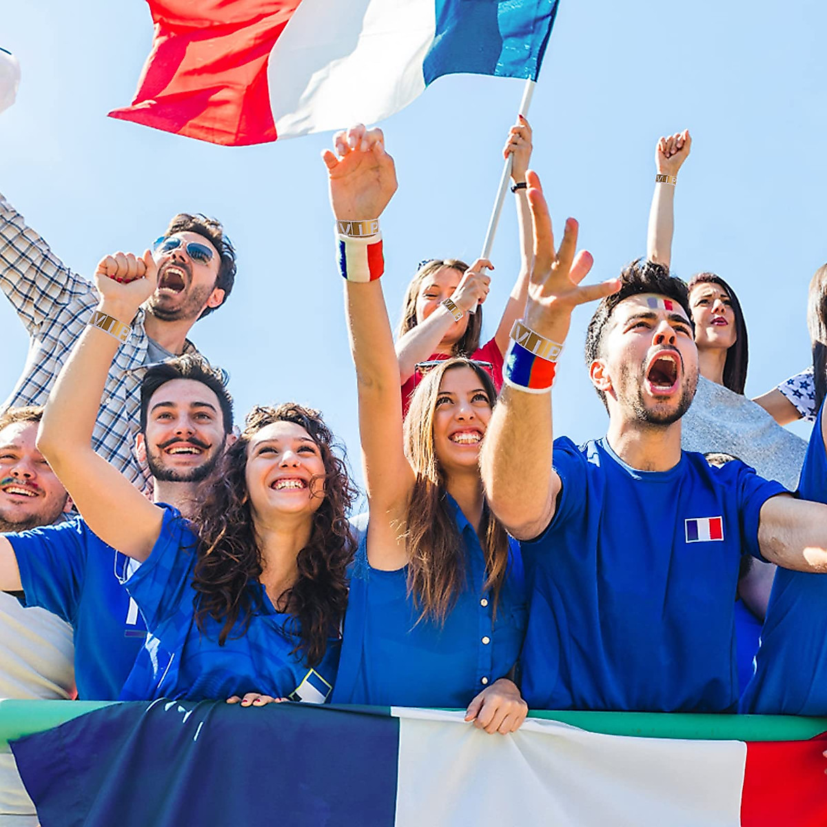 300 Pieces Waterproof VIP Plastic Wristbands VIP Wristbands for Events Lightweight Bracelets Armbands Party Wrist Band for Events, Amusement Parks, Concerts, Fairs, Festivals (Gold)