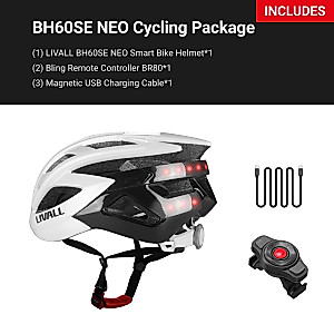 LIVALL BH60SE Neo Bluetooth Bike Helmet with Speakers & Built-in Microphone, Fall Detection, Mountain Bike Helmet with Turn Signals & Brake Warning Light, MTB&Road Bike Helmet for Adults Men Women