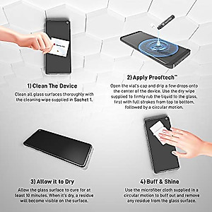 Phone Scratch Remover and Cracked Repair Liquid by ProofTech Liquid Glass Screen Protector for All Smartphones Tablets and Watches Wipe On Nano Protection for Up to 4 Devices - Bottle