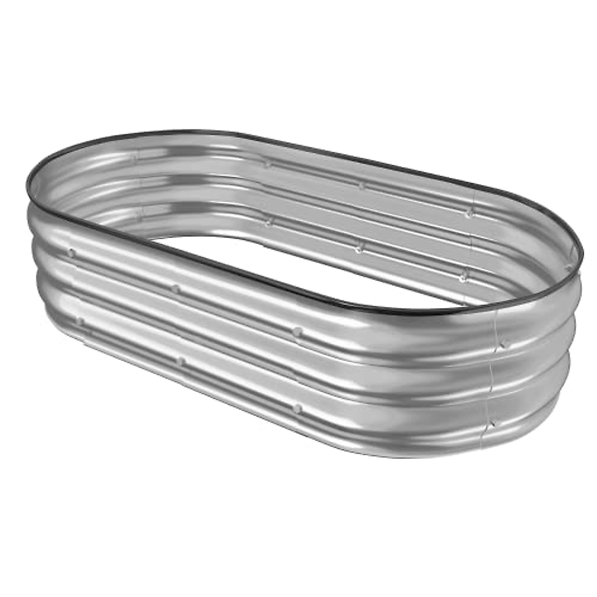 HOOIMA Raised Garden Bed - Rust Proof Galvanized, Reinforced Steel Bottomless Planter for Growing Flowers & Veggies - Adjustable Size to 4ft. Long and 2.1ft. Wide Plus You Get a LED Solar Lamp Light