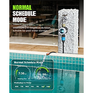 RAINPOINT Bluetooth Hose Timer with Brass Inlet,Smart Water Timer for Garden Hose,Sprinkler Timer with Rain Delay/Manual/Auto Watering, App Control