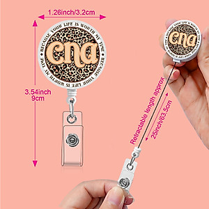 Badge Reels Holder Retractable, ID Card with Alligator Clip for Nurse Name CNA Because Your Life is Worth My Time Cute Funny Cartoon Nursing Doctor Teacher Medical Work Decorative Gift(CNA)…
