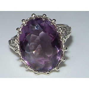 LetsBuyGold 925 Sterling Silver Natural Amethyst Womens Promise Ring - Size 6.5