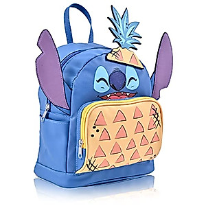 Disney Lilo and Stitch Mini Backpack for Adults and Teens Womens Double Strap Shoulder Bag (Blue Pineapple)