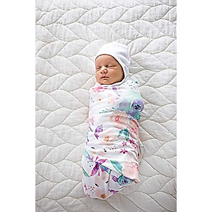 Copper Pearl Large Premium Knit Baby Swaddle Receiving Blanket Floral Bloom