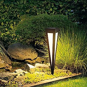 MVBT Modern Outdoor Solar Pathway Light, LED Garden Waterproof Landscape Lighting for Path Lawn Patio Courtyard Driveway Sidewalk Walkway Decoration with 2 Different Bases