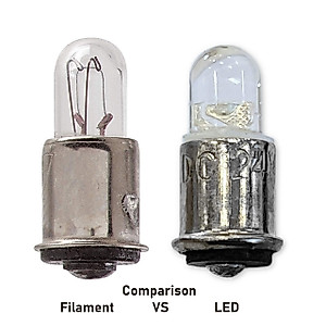 #327 LED Replacement Bulb | 28-Volt DC | Bi-Polar Contacts | Midget Flanged Base | Replaces Filament Bulb Numbers: 327, 387, 376, S3368-2, MS25237-327, AN3140-327 ((10-Pack; Bright White))