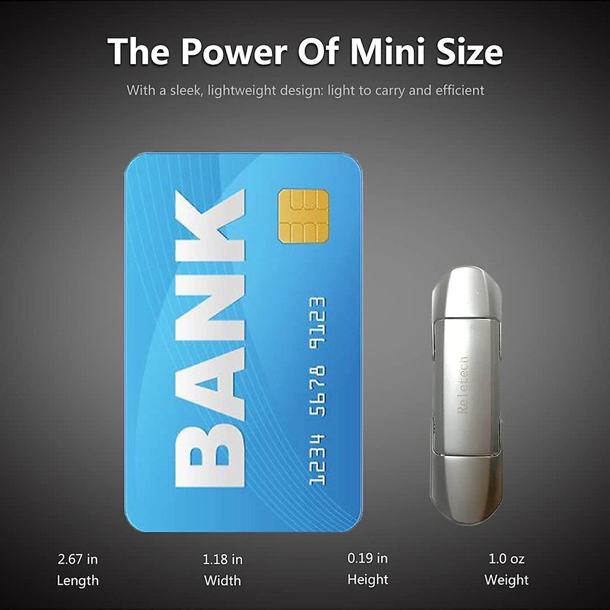 Reletech Portable SSD USB 3.2 Gen2 Type-C Dual Connectors up to 480MB/s Aluminum Mini External Solid State Drive Compatible with PS4/XBox/Phone/TV/Windows/Mac(256GB)