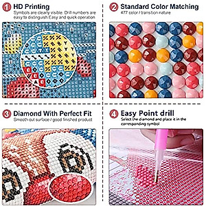 DIY Diamond Painting Jack and Sally Halloween 12x16Inch, Full Round Drill Kits Nightmare Before Christmas Cross Stitch Mosaic Art for Adults Relax & Home Wall Decor Festival Gift