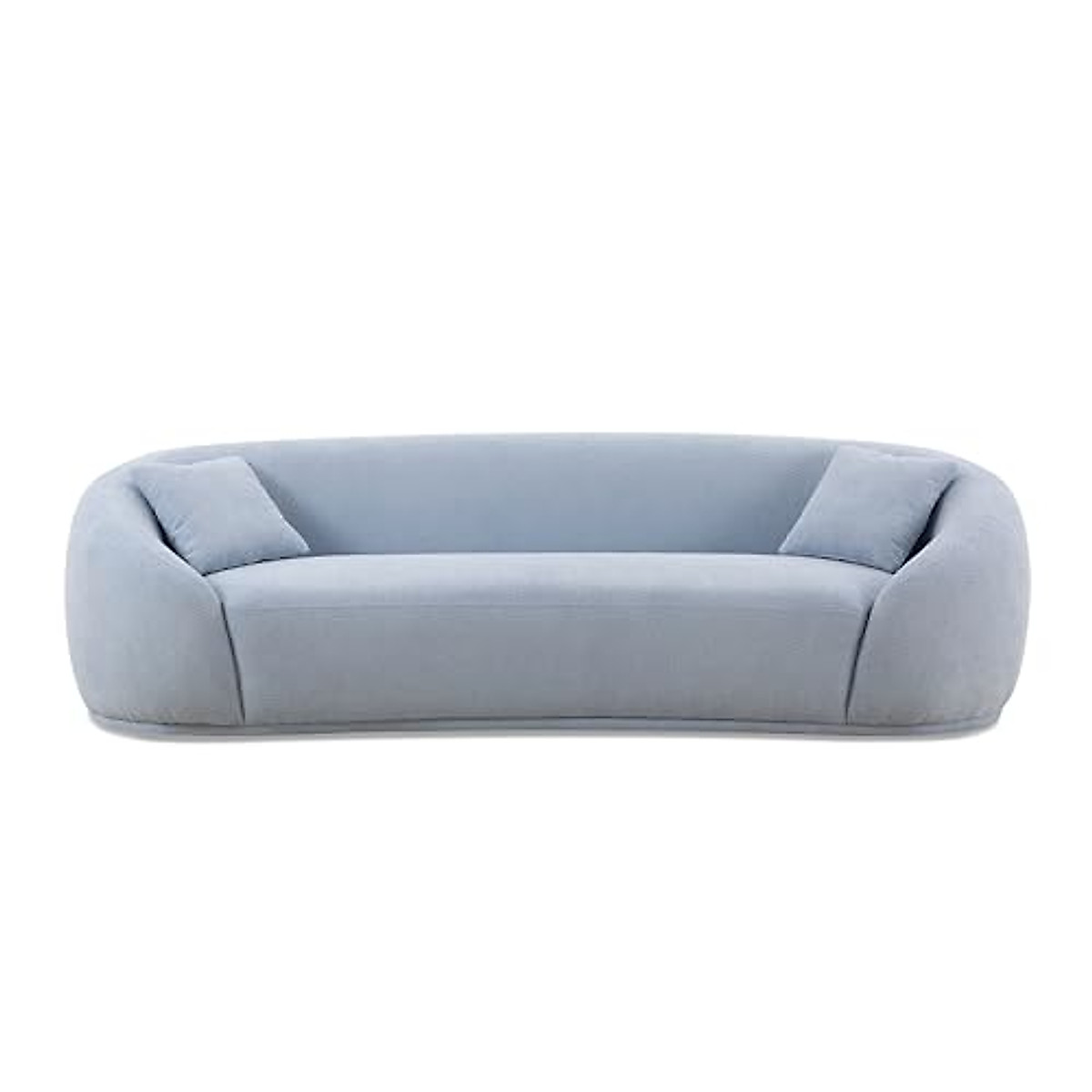 FANYE Stylish Curved Sofa Couch Comfortable Teddy Wool Upholstered Sofa&Couch for 4-5, Mid-Century Modern Living Room Sofá Oversized Beautiful Indoor Sofá&Couch, Easy to Assemble