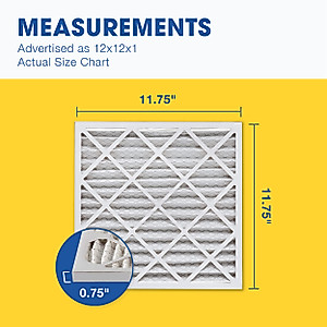 Aerostar 12x12x1 MERV 11 Pleated Air Filter, AC Furnace Air Filter, 6 Pack (Actual Size: 11 3/4"x11 3/4"x3/4")