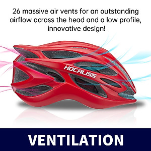 HOCALISS Adult Bike Helmet, Road Bike Helmet for Adult Men Women Cycling Adjustable M/L Size 21.65 to 24 Inches