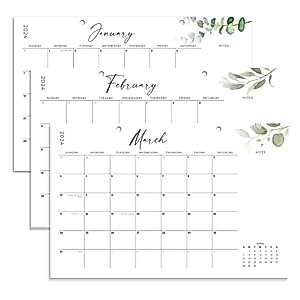 Aesthetic Greenery 2024 Desk Calendar - Runs From June 2023 Until December 2024-2023-2024 Desktop/Wall Calendar 17"x11" for Easy Organizing