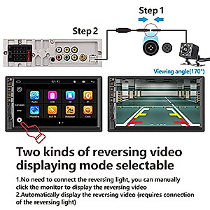 LXKLSZ Double din Car Stereo Compatible with Carplay/Android Auto with 7 inch Touch Screen Bluetooth/Mirror Link/Hands-Free Calling/FM/AM/EQ Rear View Camera