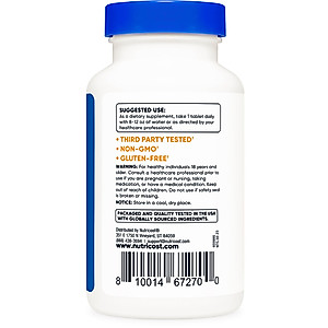 Nutricost Iron (As Ferrous Sulfate) 65mg, 240 Tablets - Non-GMO, Gluten Free