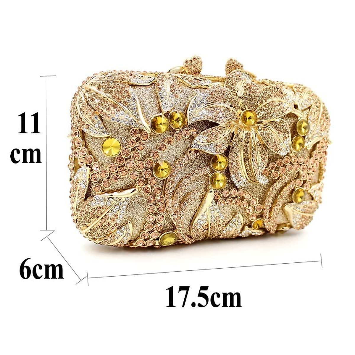 ZLXDP Evening Hollow Out Crystal Floral Diamond Evening Clutch Bag Party Wedding Purse