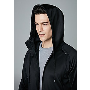 TSLA Men's Full Zip Up Hoodie Jacket, Long Sleeve Performance Training Hoodie, Lightweight Workout Running Track Jackets, Active Fullzip Jacket Grey, Small