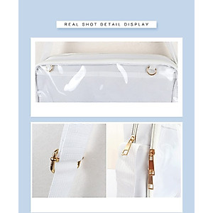 Ita Bag with Insert Large Canvas Shoulder Tote Ita Purse for Cosplay Transparent Canvas Ita Bag (pink)