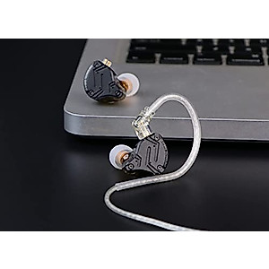 Linsoul KZ ZS10 PRO X Upgraded 1DD+4BA Hybrid Driver HiFi in Ear Earphones IEM with Alloy Faceplace Detachable Silver-Plated Recessed 0.75mm 2Pin Cable for Audiophile Musician DJ Stage (Without Mic)