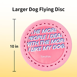 TANOFALO Dog Flying Disc, Dog Flyer Toy 10 Inch, Tear Resistant Soft TPR Material, Durable Interactive Outdoor Dog Fetch Toy-Floats in Water, Safe on Teeth for Large Dog, Puppies(Orange+Pink)