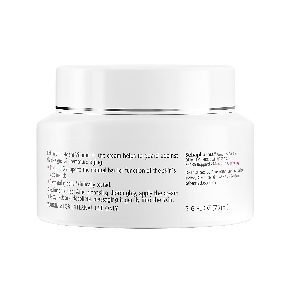 Sebamed Moisturizing Face Cream Dermatologist Recommended for Sensitive Skin with Vitamin E 2.6 Fluid Ounces (75 Milliliters) 2-Pack