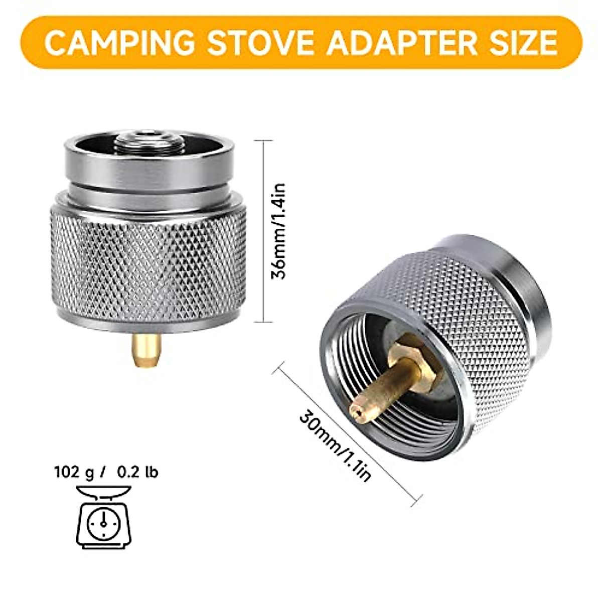 SAN LIKE Camping Stove Adapter 0.2lb Propane Adapter Small Tank Input and Lindal Valve EN417 Output Gas Adapter Converter Outdoor Cylinder LPG Canister Convert