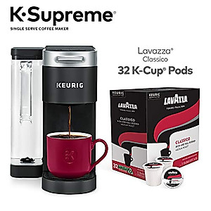 Keurig K-Supreme Single Serve Coffee Maker with Lavazza Classico, Medium Roast, 32 K-Cup Pods