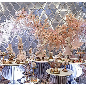 XENITE Dessert French Gold Cake Stand Set of 3 Metal Cupcake Holder Round Glass Top Gorgeous Dessert Display Stands Trays Set for Christmas Party Fruit Plate