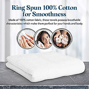 JMR 12 Pack Cotton Bath Towels 20x40-Hotel Multi-Purpose Towels for Commercial and Home Use-Soft, Lightweight, Absorbent, and Quick Drying Bath Towels for Pool, Gym, or Spa (White,20x40-12 Pcs)