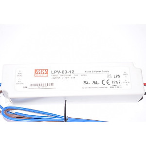 New Mean Well LPV-60-12 Class 2 Power Supply 100-240VAC 1.2A 50/60Hz
