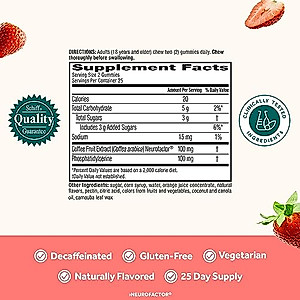 NEURIVA Brain Supplement for Memory & Focus with Phosphatidylserine & Neurofactor, Caffeine-Free Gummies