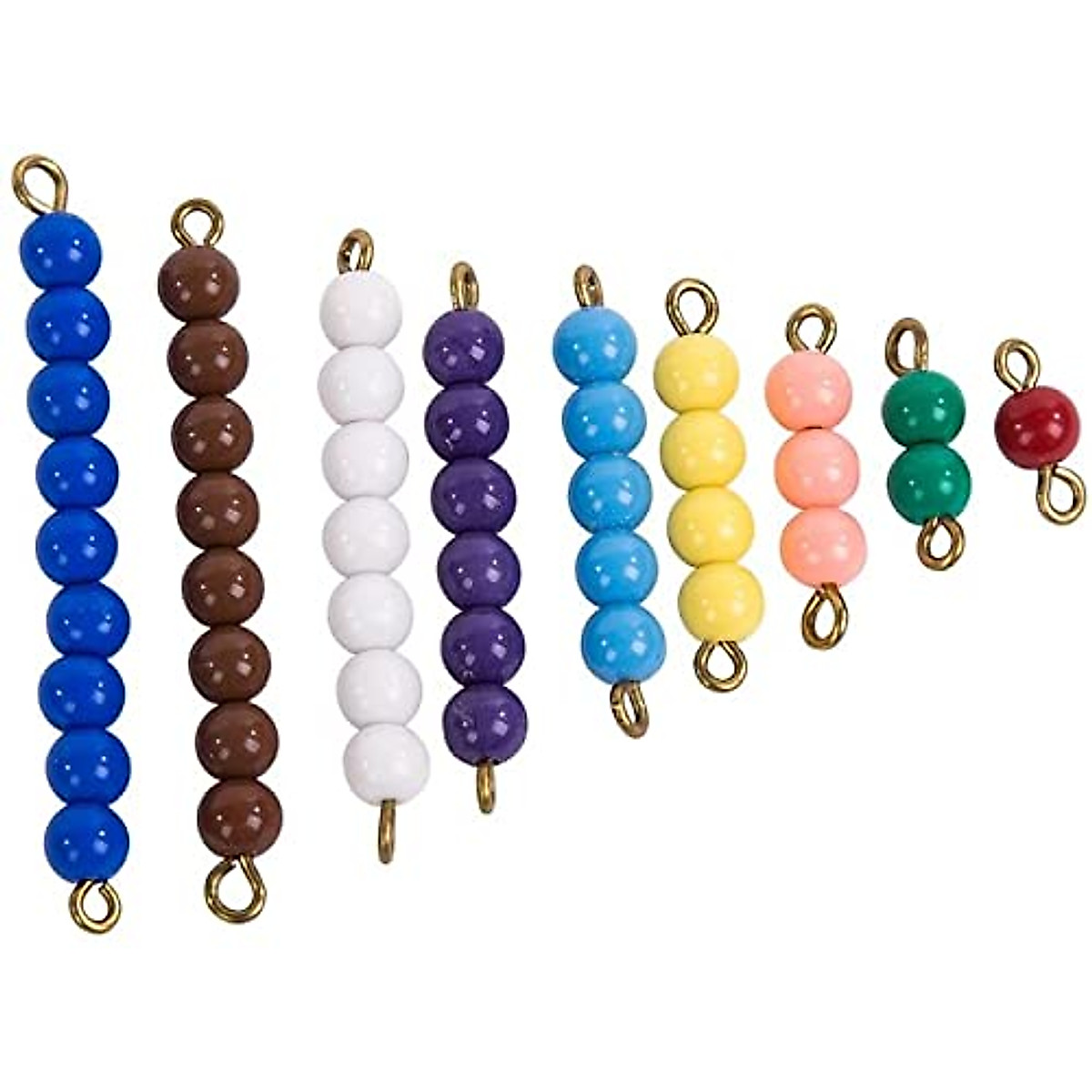 Montessori Math Materials 5 Sets of Colored Bead Stairs 1-9 for Early Preschool Learning Toy