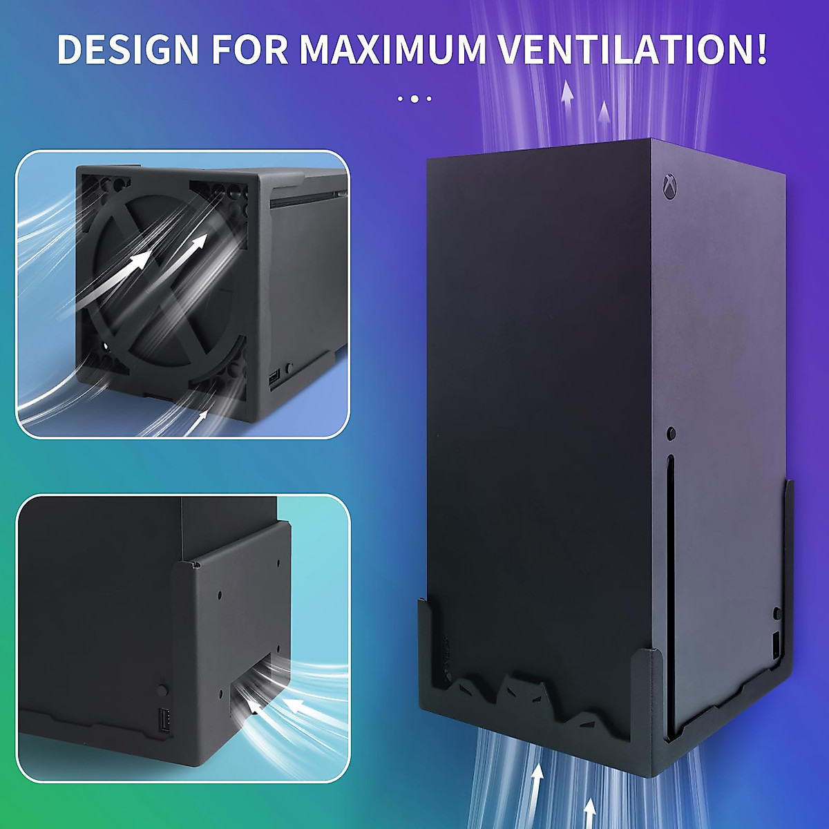 BracNova Wall Mount Kit for Xbox Series X-Steel Wall Mount Shelf Stand with Detachable Controller Holder and Headphone Hook-Safely Store Your Xbox X Console Near or Behind Your TV