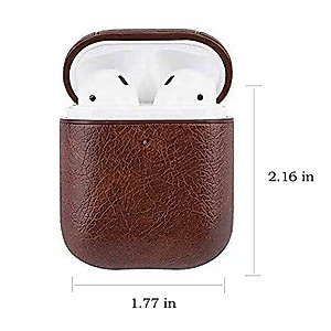 Victory Furrier AirPods Case Cover for AirPod Premium Leather with Keychain Shockproof Protecting & Supports Wireless Charging, (Dark Brown)